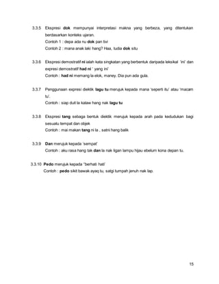 Mpu3213 perbezaan dialek negeri pahang dan negeri kedah | DOCX