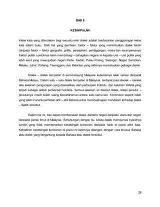 Mpu3213 perbezaan dialek negeri pahang dan negeri kedah | DOCX