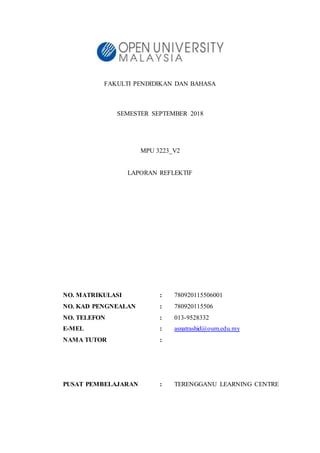 Mpu3223 v2 laporan reflektif | PDF
