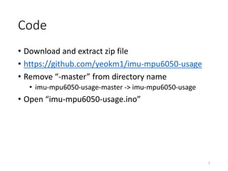 MPU6050 IMU with Arduino | PPTX