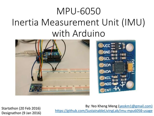 MPU6050 IMU with Arduino | PPT