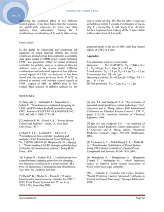 Performance analysis of a model predictive unified power flow controller (MPUPFC) as a solution ...