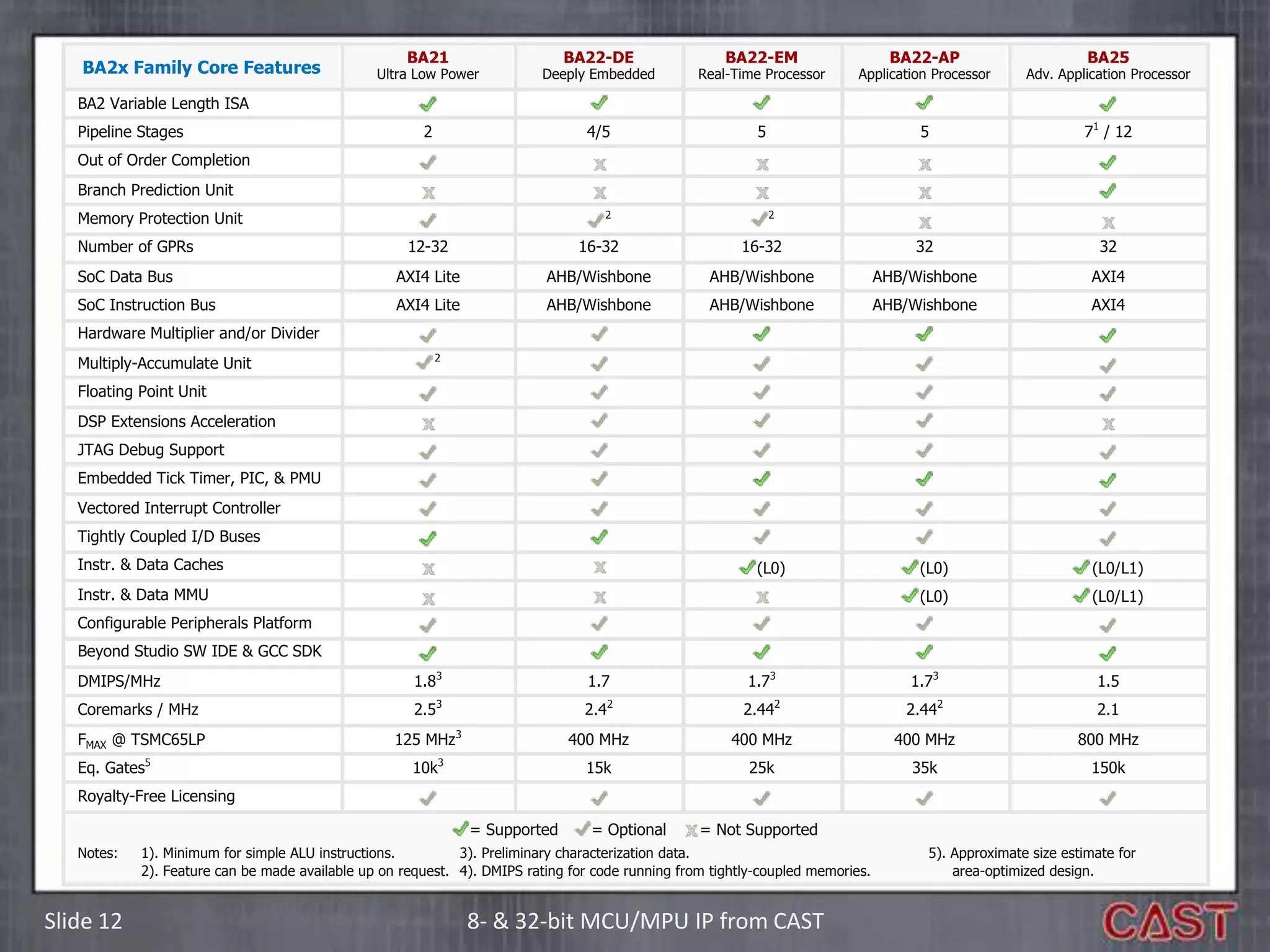 MPU and MCU IP Cores from CAST | PPTX