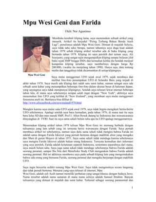 Mpu Wesi Geni dan Farida, Peneliti UFO | PDF