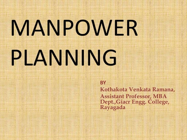 Manpower planning | PPTX