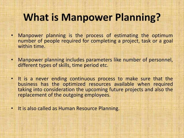Manpower planning | PPTX