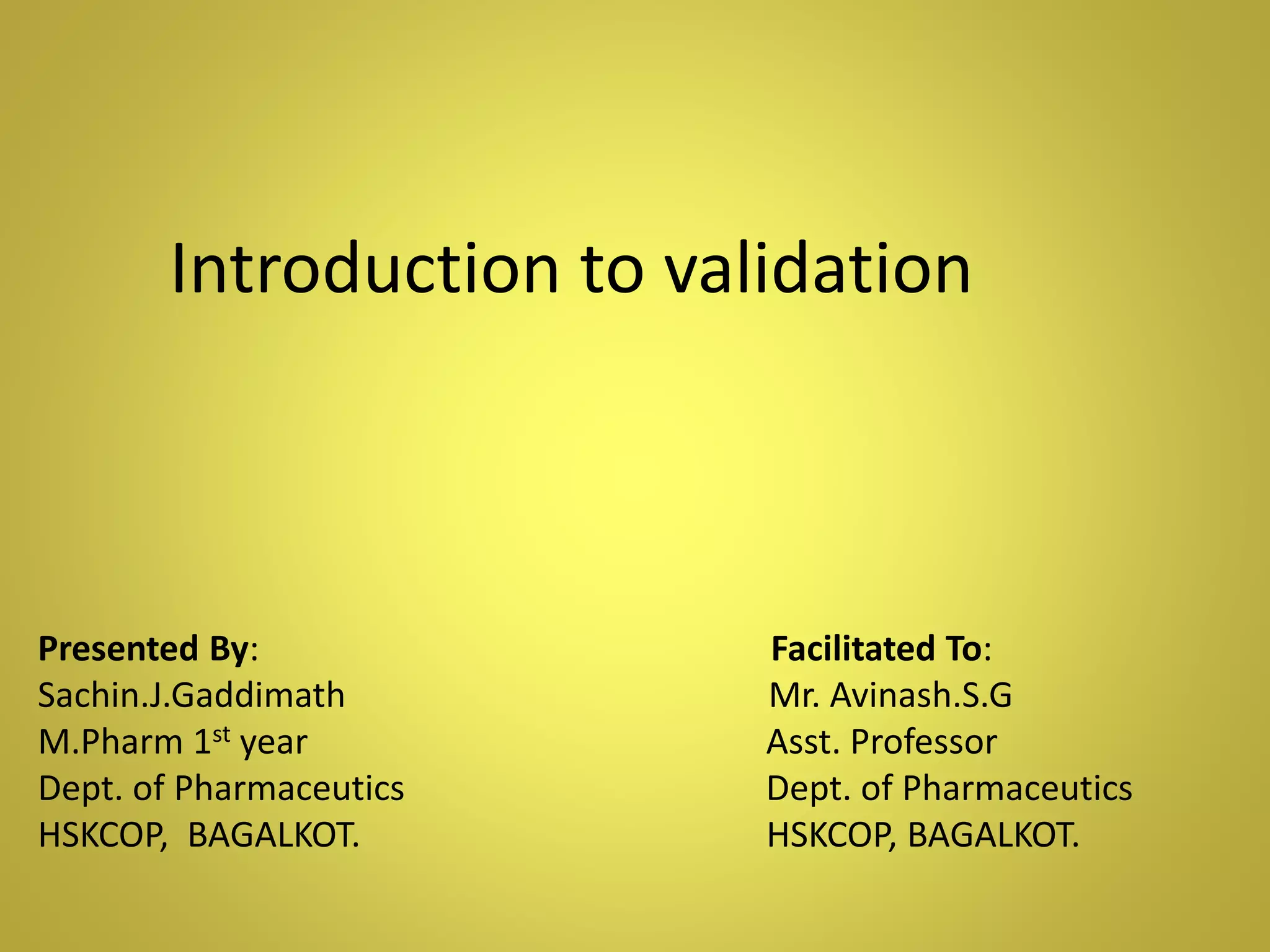introduction to validation | PPTX
