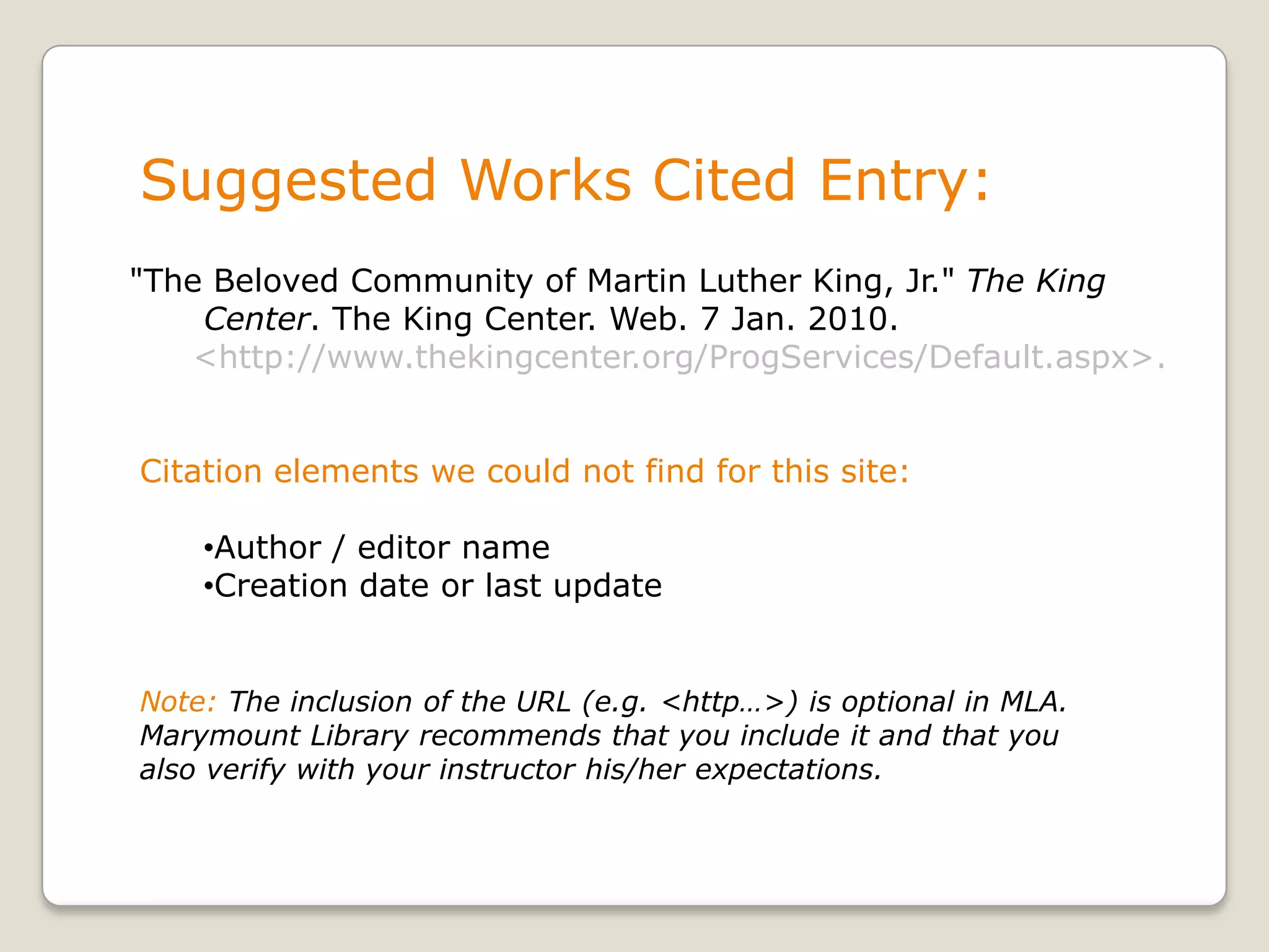 MCPV Library Citation Instruction | PPTX