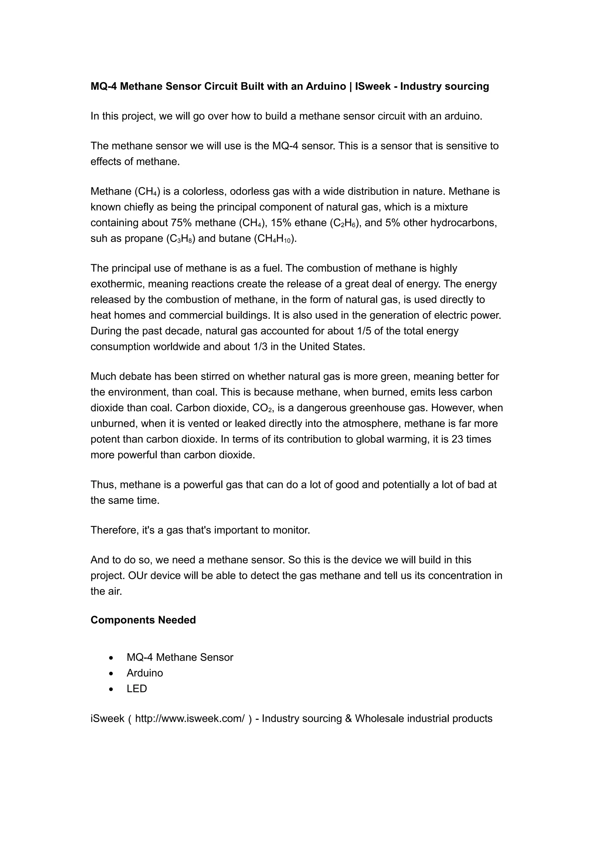 Mq 4 Methane Sensor Circuit Built With An Arduino Doc Power And Energy Industry Industries