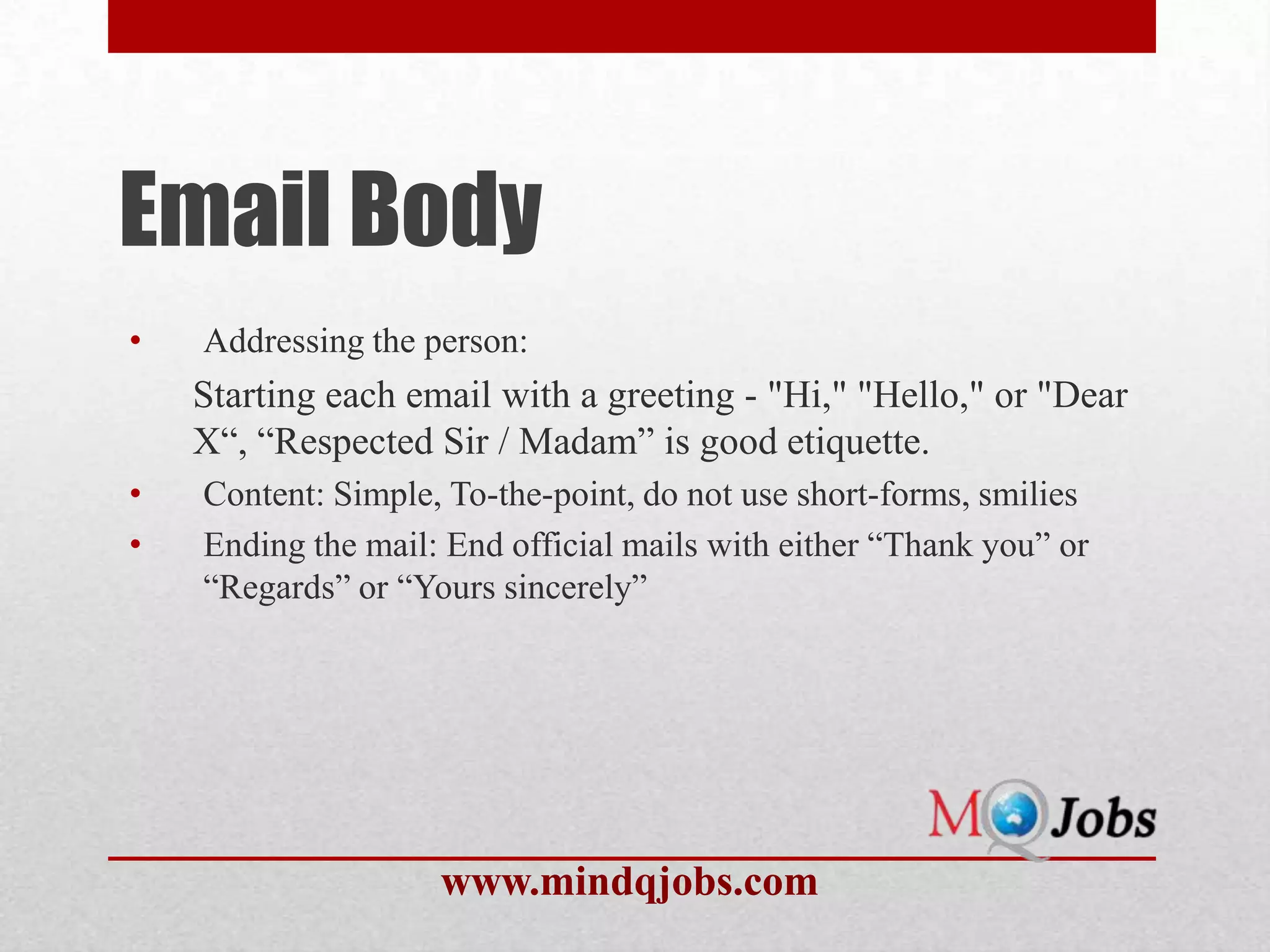 Email Etiquette | PPTX