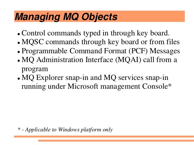 Websphere MQ (MQSeries) fundamentals