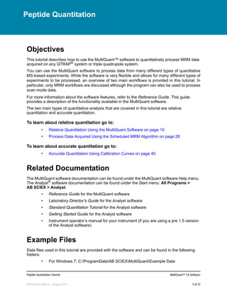 Mq peptide-quantitation-tutorial-en | PDF