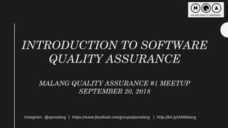 Meetup #1 - Introduction to Software Quality Assurance | PDF