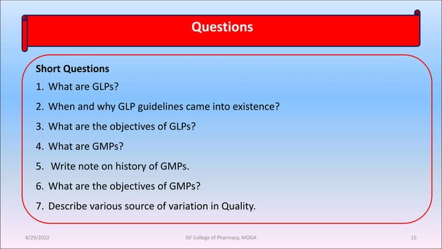 GLP and GMP | PPTX | Pharmaceutical Industry | Industries