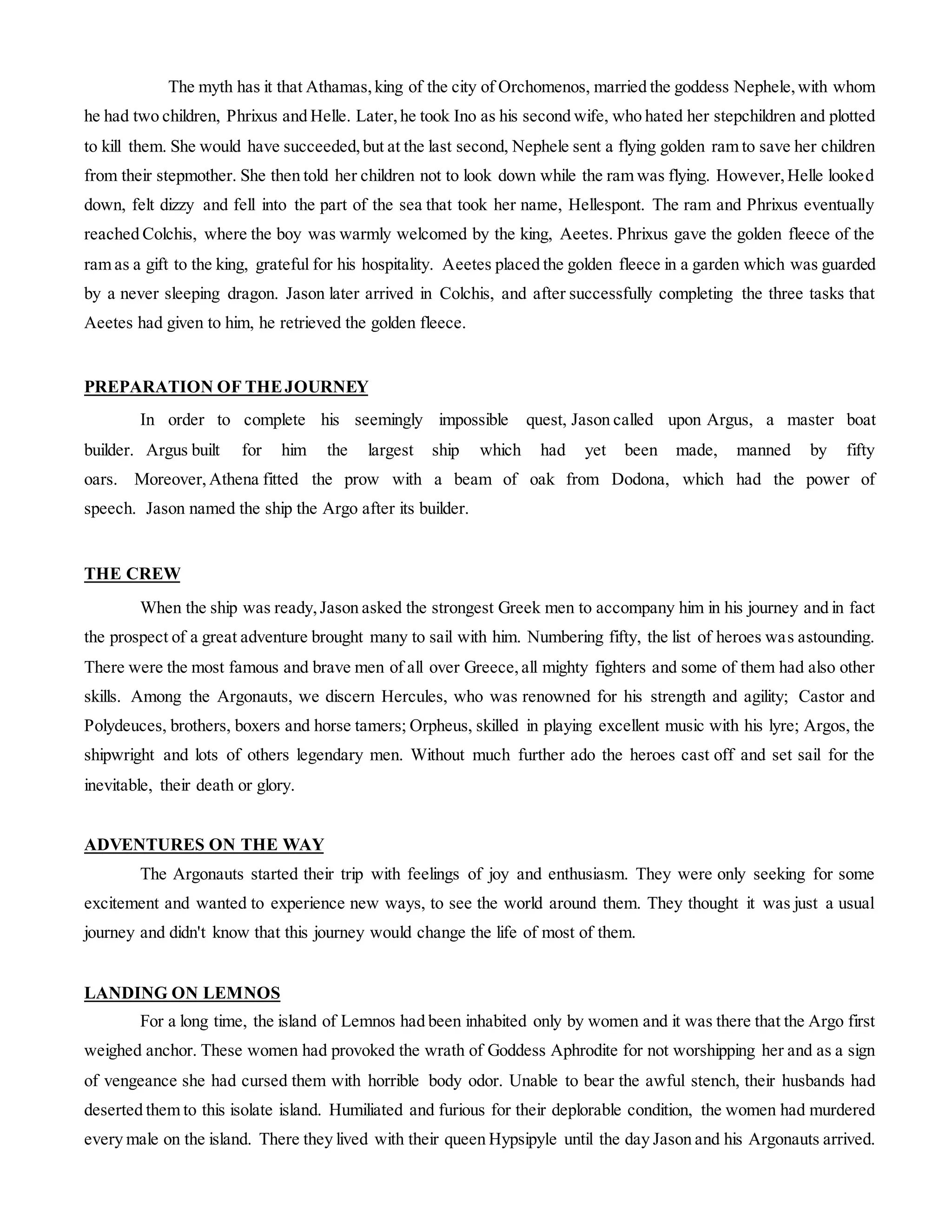 Jason and the Argonauts | DOCX