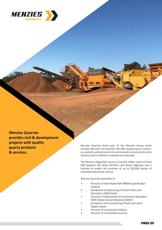 Menzies Quarries - Crushing & Screening Capabilities | PDF