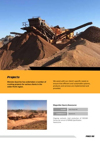 Menzies Quarries - Crushing & Screening Capabilities | PDF