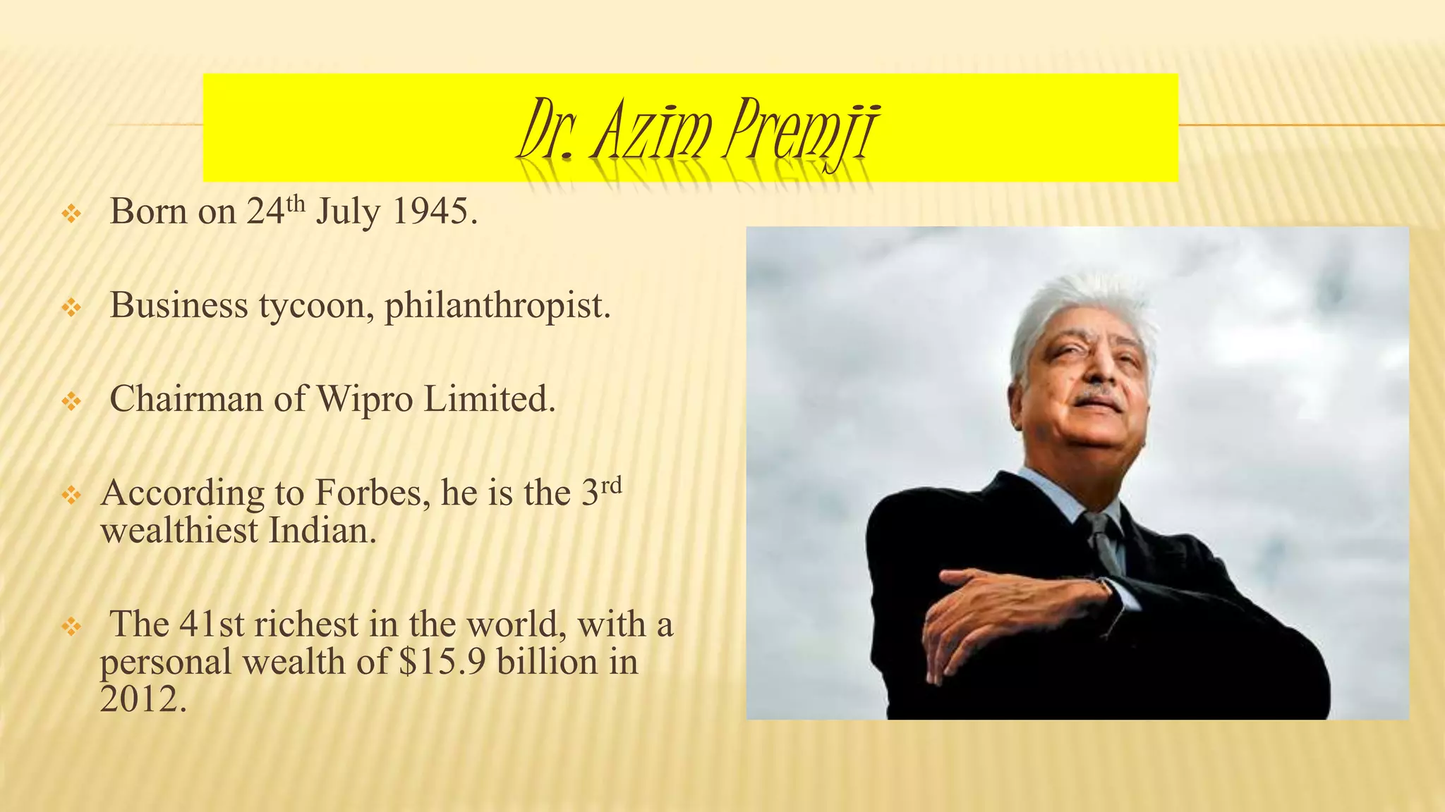 Ppt of azim premji | PPTX