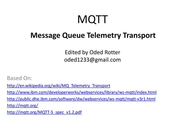 Mqtt Pptx Computer Networking Computing