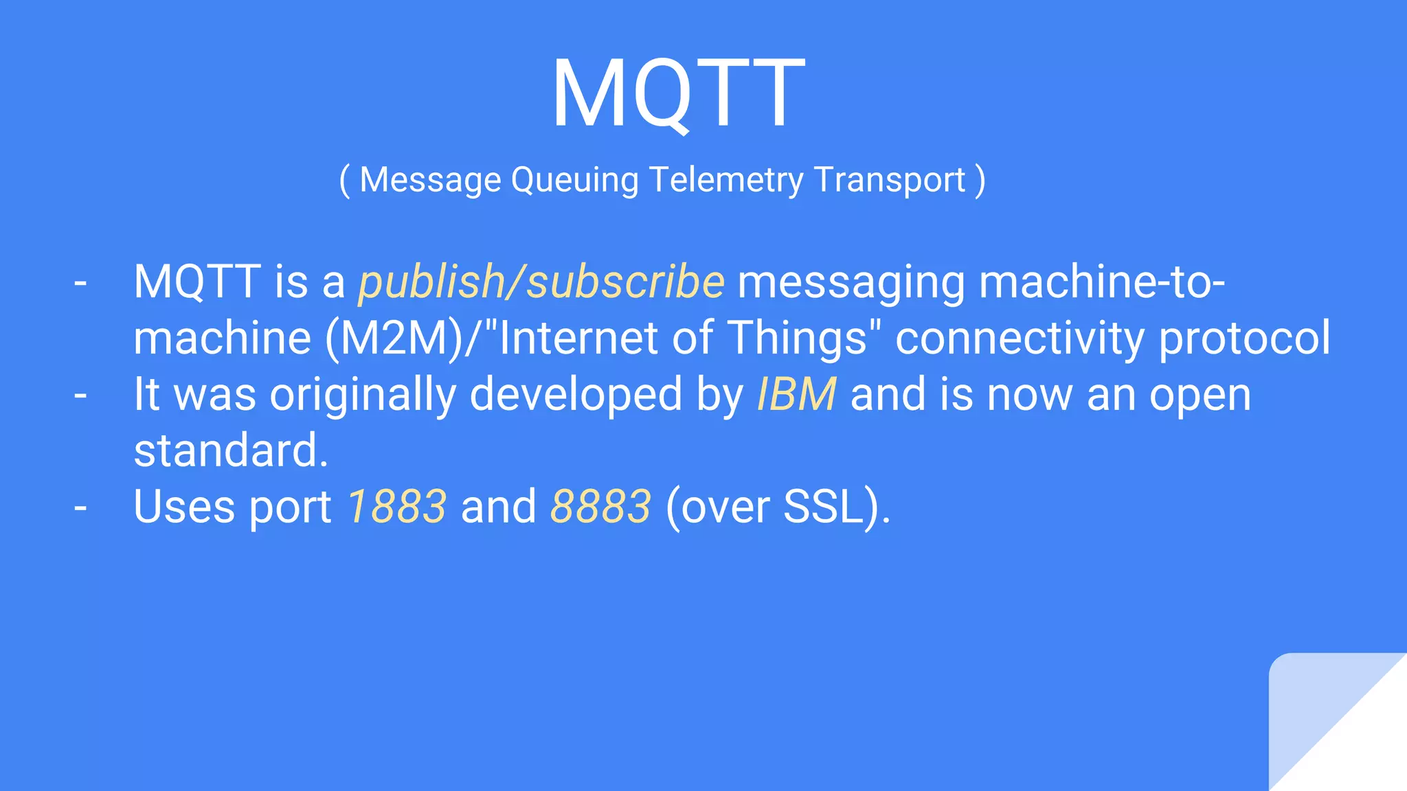 Understanding of MQTT for IoT Projects | PPT