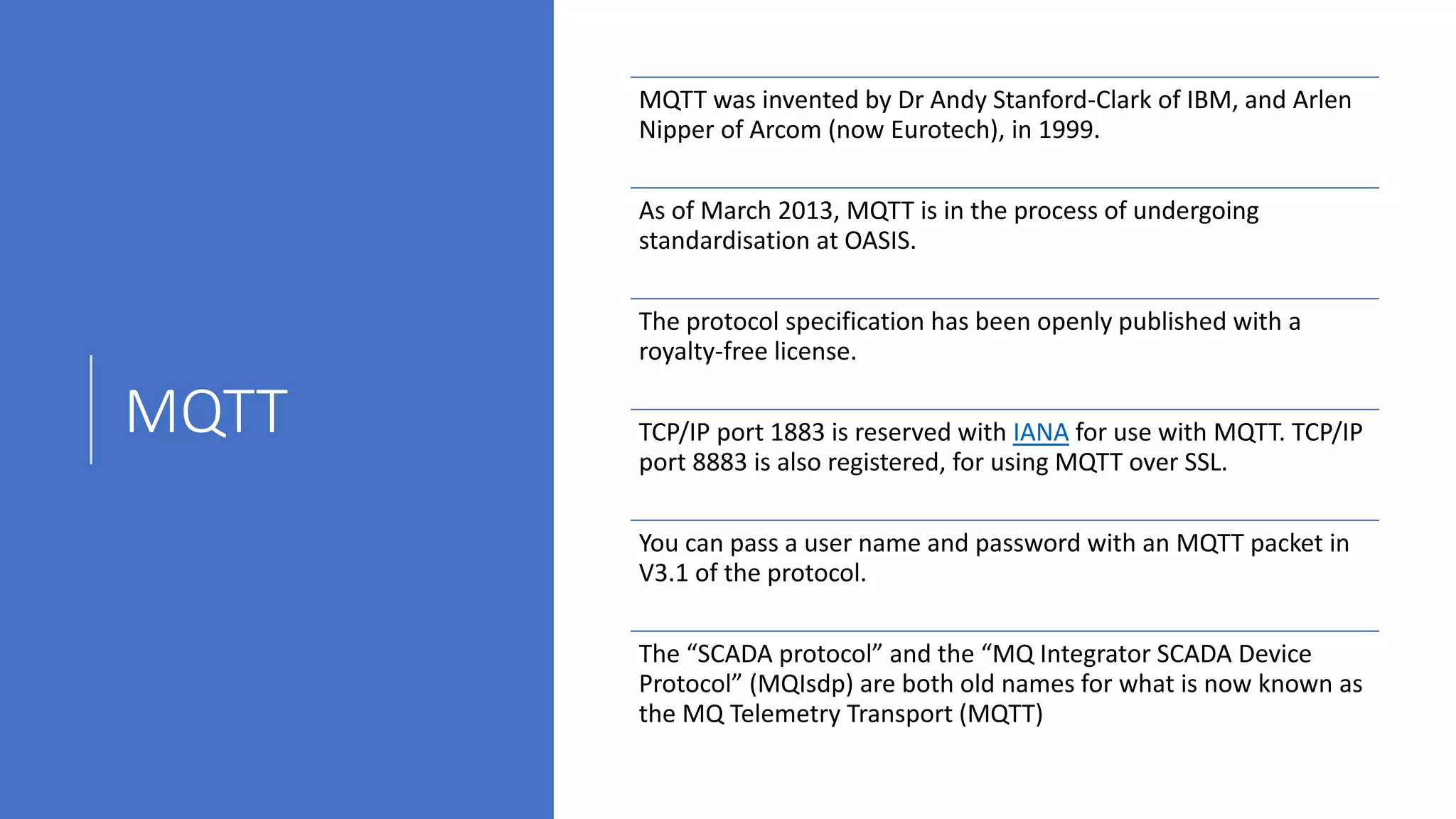 MQTT (Message Queue Telemetry Transport) | PPT