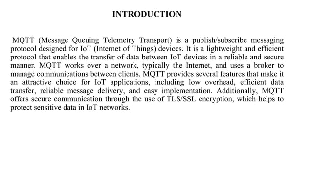 MQTT ppt presentation message quening telemetry transport | PPTX
