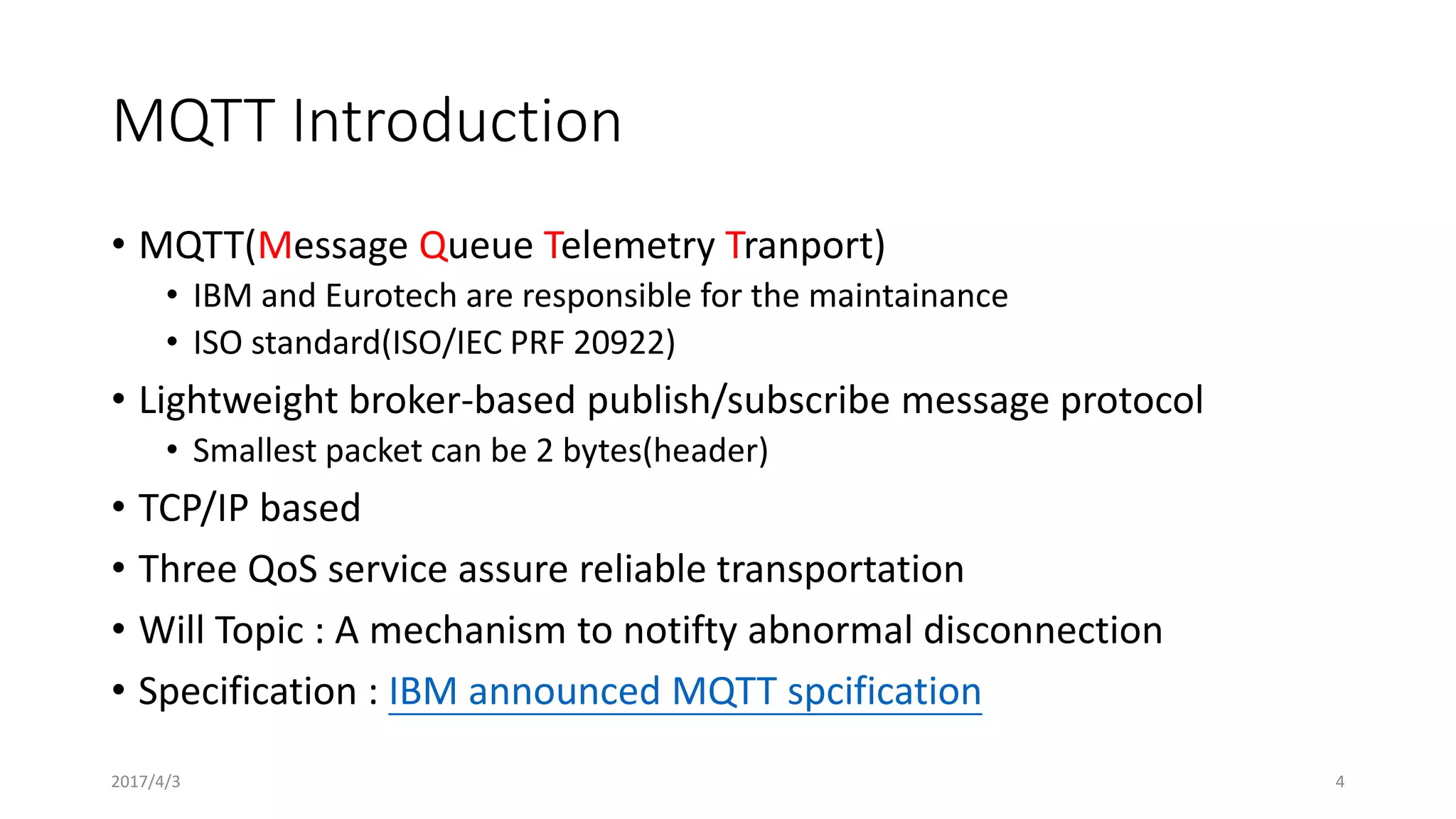 Mqtt presentation | PPTX