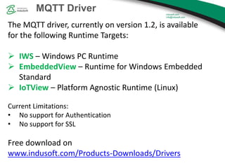 InduSoft Web Studio and MQTT for Internet of Things Applications | PPTX