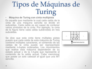 Máquinas de Turing - Tipos y Aplicaciones | PPTX
