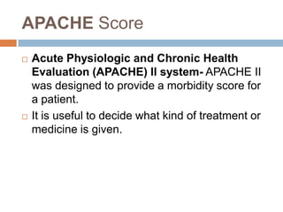 Computerised real time automatic SAPS APACHE and SOFA score calculation ...