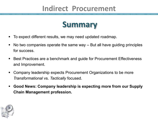 Indirect Procurement - Mr. Ashwani Singh (Watson Pharma) | PPTX