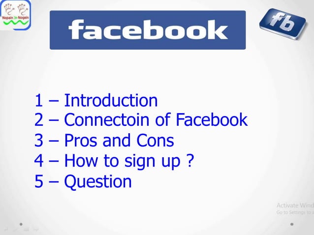 Powerpoint about Facebook | PPTX | Social Networking | Internet