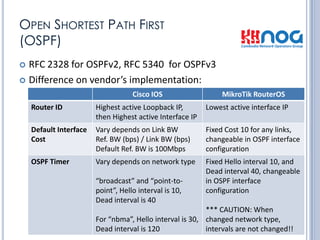 Routing Implementation - Cisco vs. Mikrotik | PDF