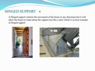 Types Of Beams, Supports & Loads by Mr. K.Satish Poojith Reddy | PPTX