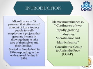 AlHuda CIBE - Islamic Microfinance Models and its effectiveness on ...