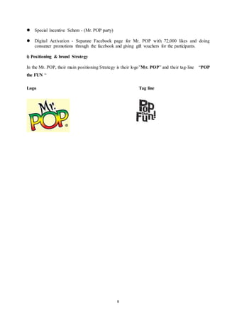 Mr . pop strategic marketing plan | DOC