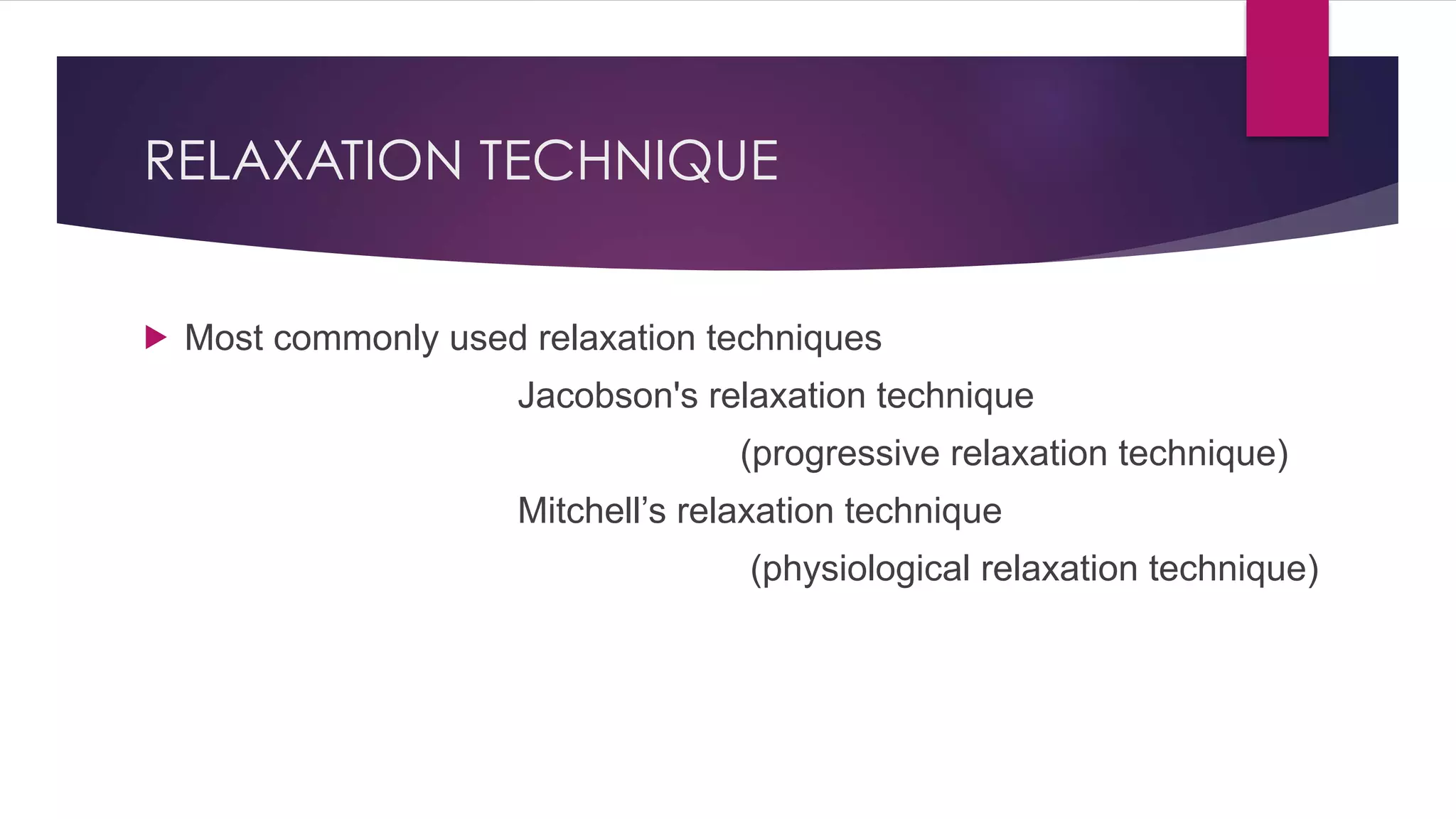MITCHELL’S RELAXATION TECHNIQUE | PDF