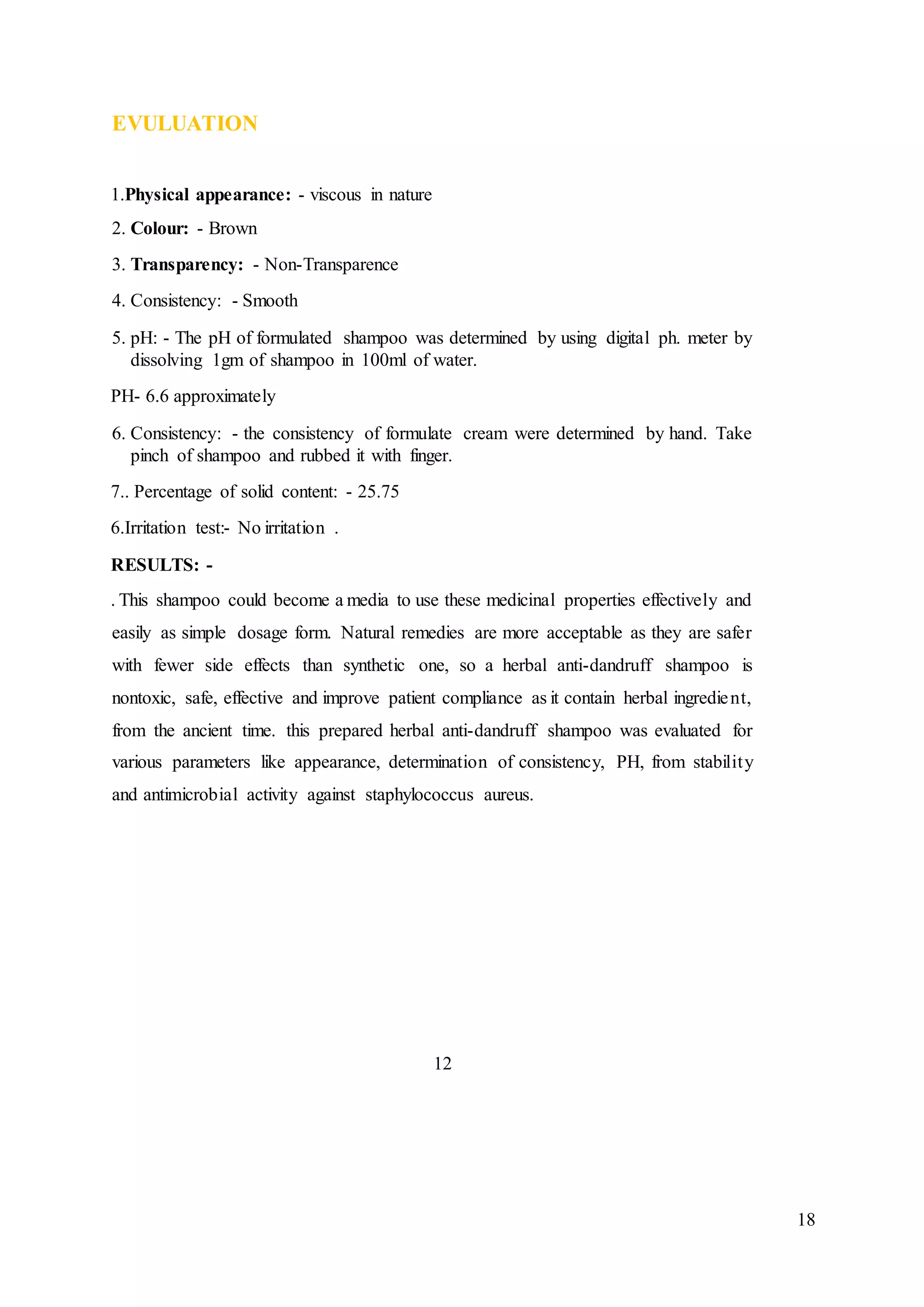 SHAMPOO project Report(Mr.DINESH KUMAR) | DOCX