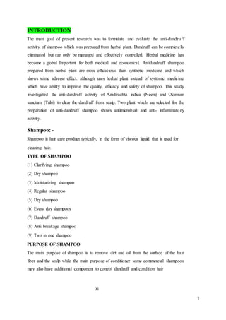 SHAMPOO project Report(Mr.DINESH KUMAR) | DOCX