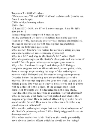 Mr. Smith presented to the ED for a complaint of shortness of breath.docx