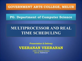 CS 23 Operating System Design Principles_MULTIPROCESSOR AND REAL TIME SCHEDULING | PPT
