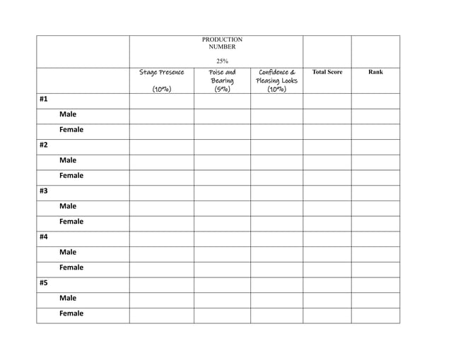 Mr. and Ms. Intramurals 2023-Criteria for Judging.docx | Participant Sports | Fitness and Exercise