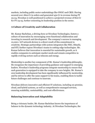 Mr. Kumar Bachchan: Cybersecurity Innovation at Niveshan Technologies | The Enterprise World | PDF