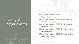 Sample Mr. and Ms. United Nations 2025 Program | PPTX