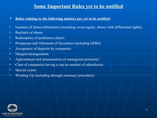 Companies Act, 2013 And Draft Rules Broad Overview... | PPT