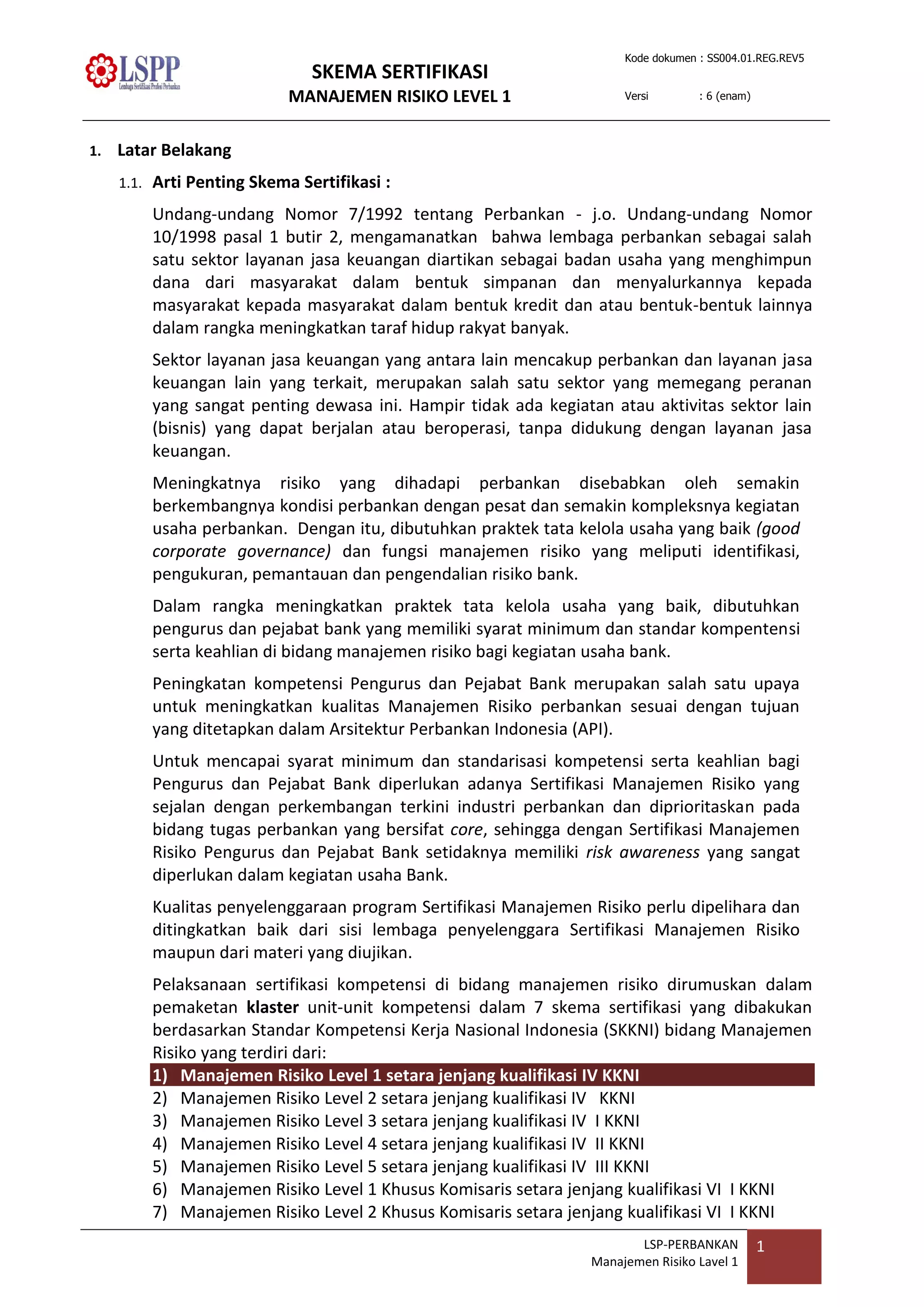 Manajemen Risiko level-1 | PDF