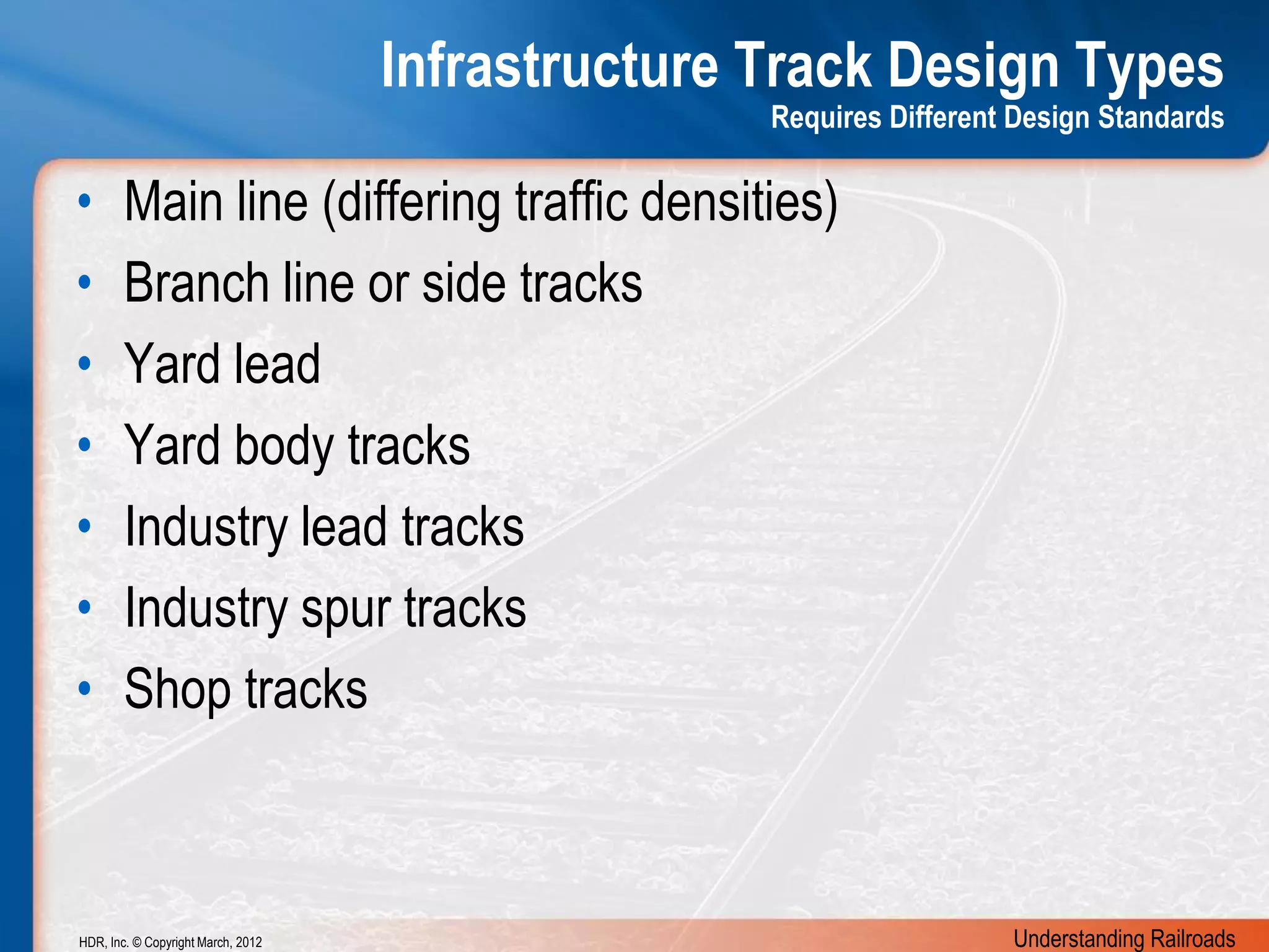 Mr. mohamad dichari us standards for railroad types, infrastructure and ...