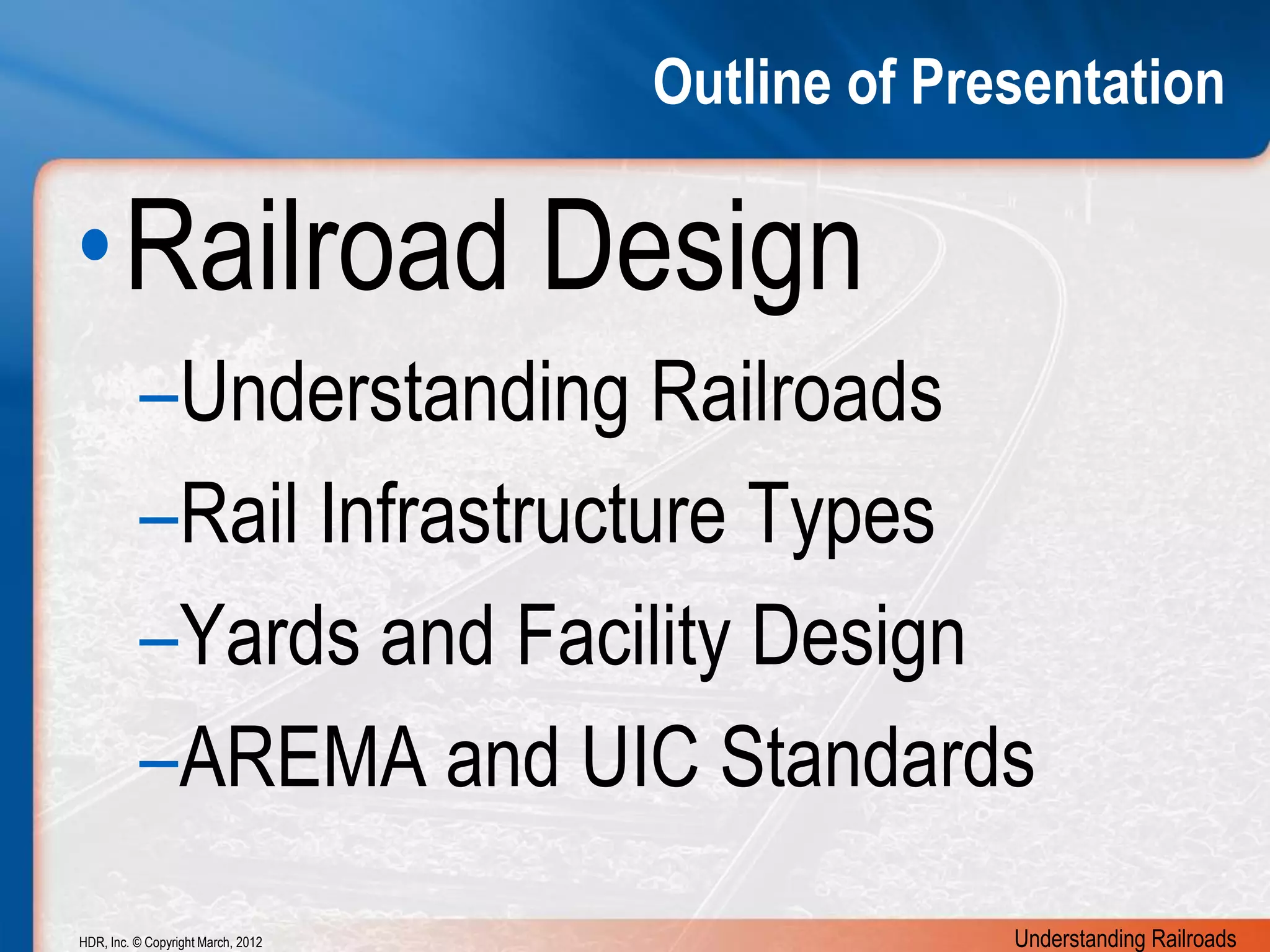 Mr. mohamad dichari us standards for railroad types, infrastructure and ...