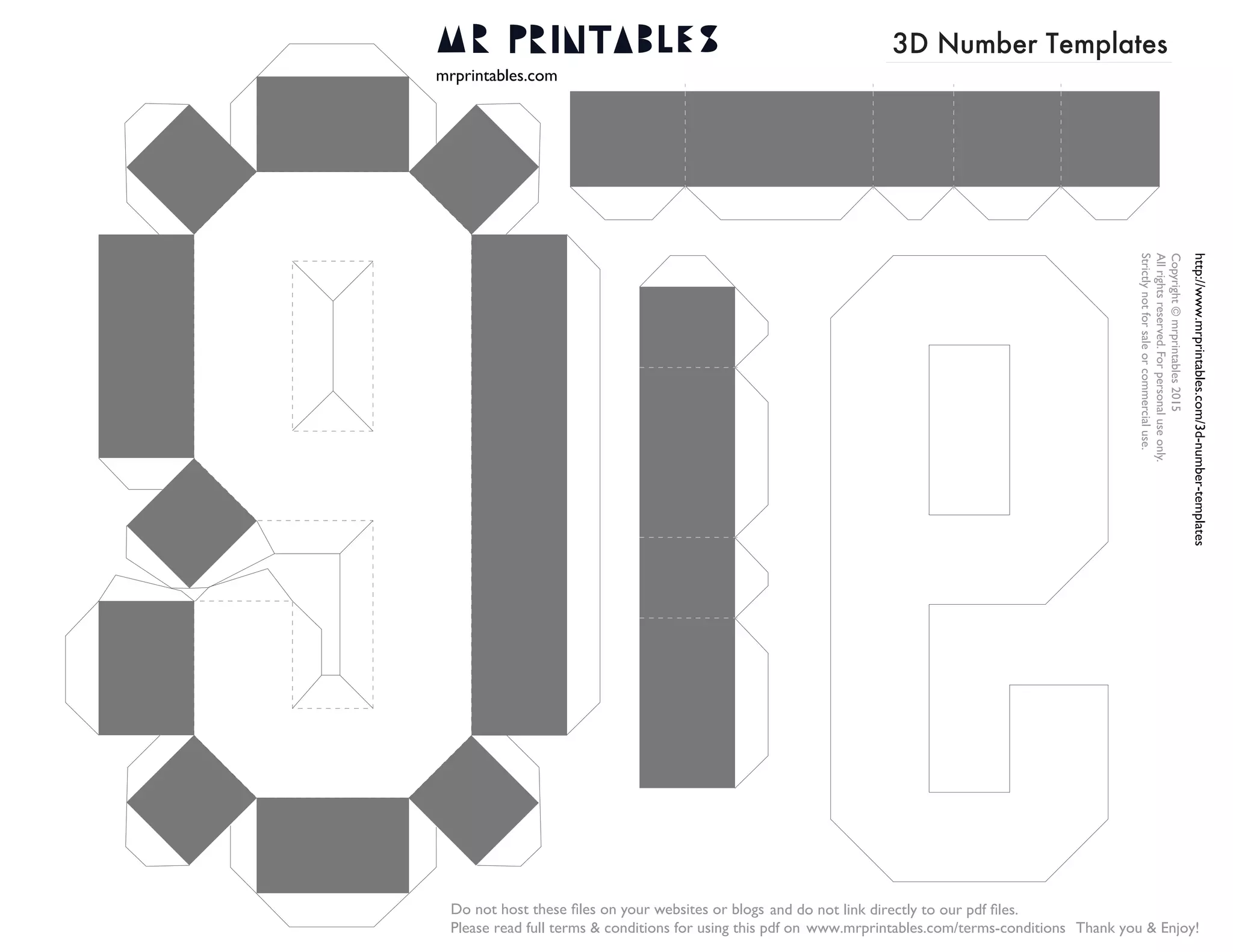 Mr printables-3d-number-templates | PDF