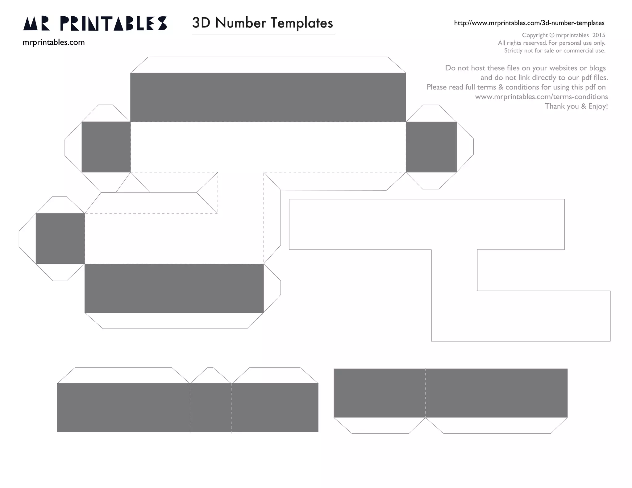 Mr printables-3d-number-templates | PDF
